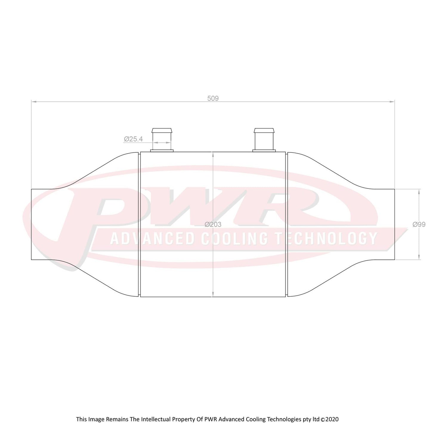 PWR Liquid to Air Barrel Intercooler 8" x 8" With 4" Outlets – PWR ...